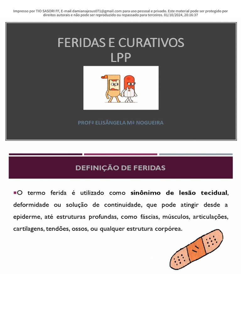 FERIDAS - CURATIVOS E LPP-1-1 - Passei Direto | PDF