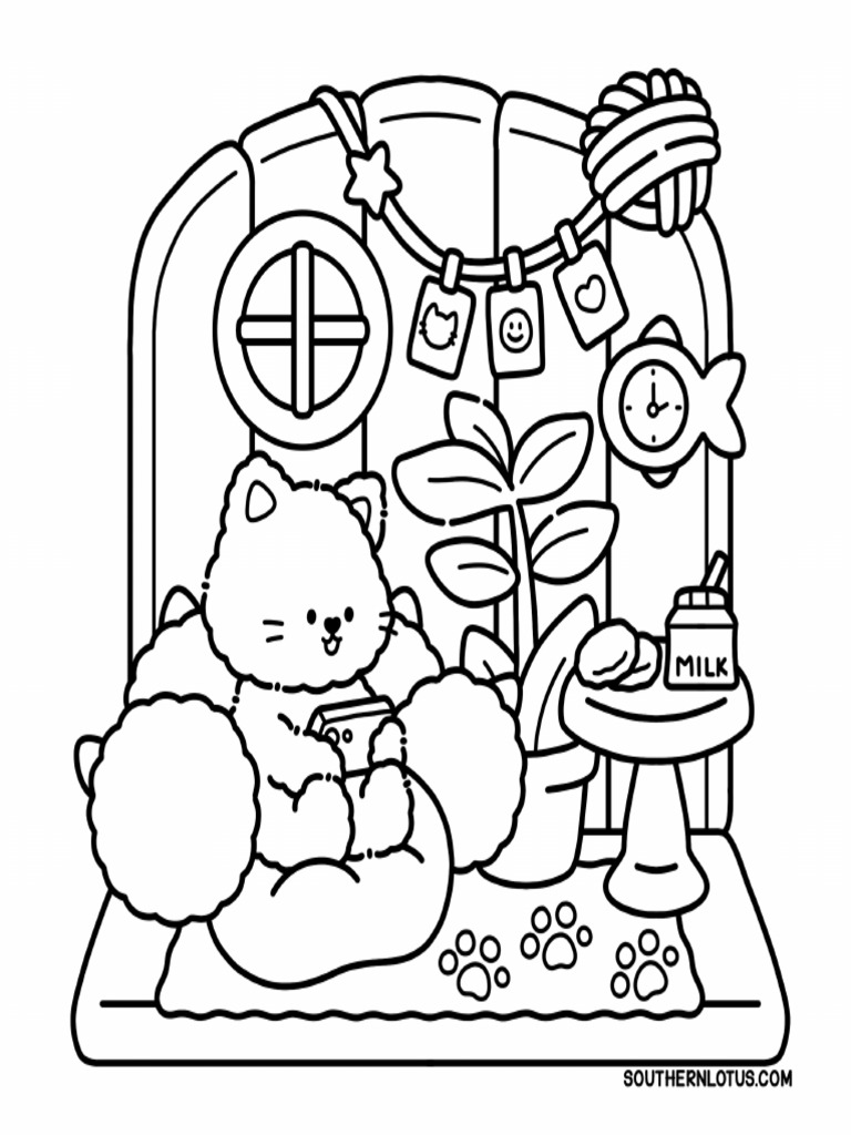 Little Fuzzy Cute Easy Coloring Book Free 1 | PDF