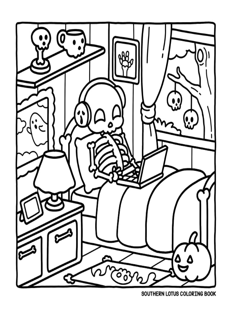 Spooky Vibes Cute Easy Coloring Book Free 5 | PDF