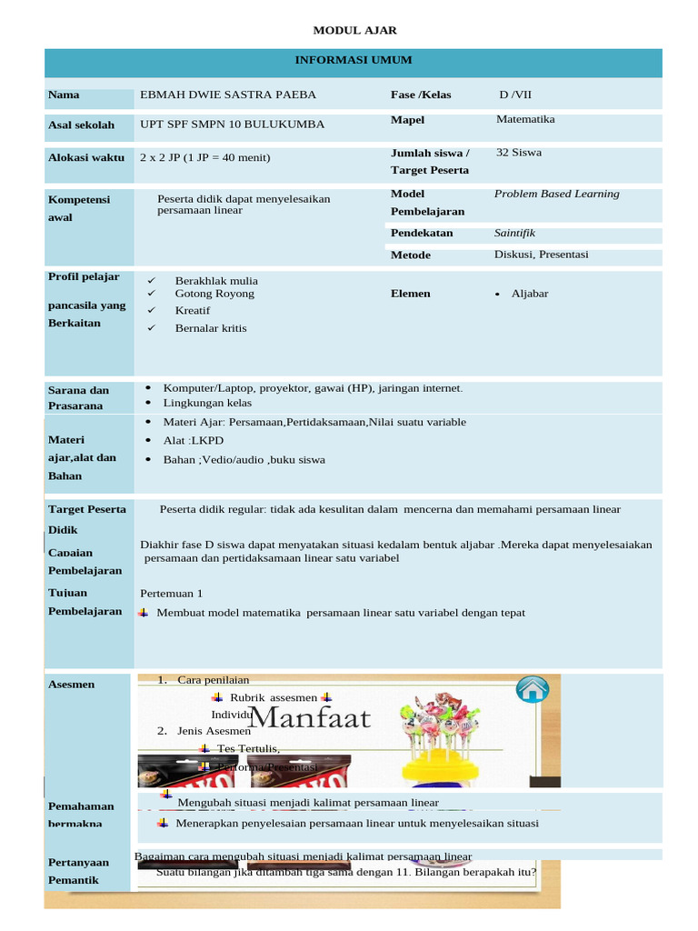Modul Ajar SPLTV Wiwi Pemb | PDF