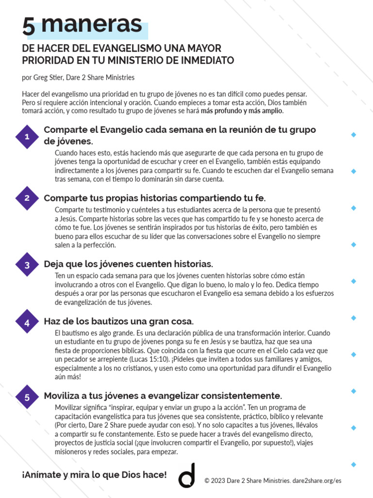 Dare 2 Share 5 Maneras Guia Rapida | PDF