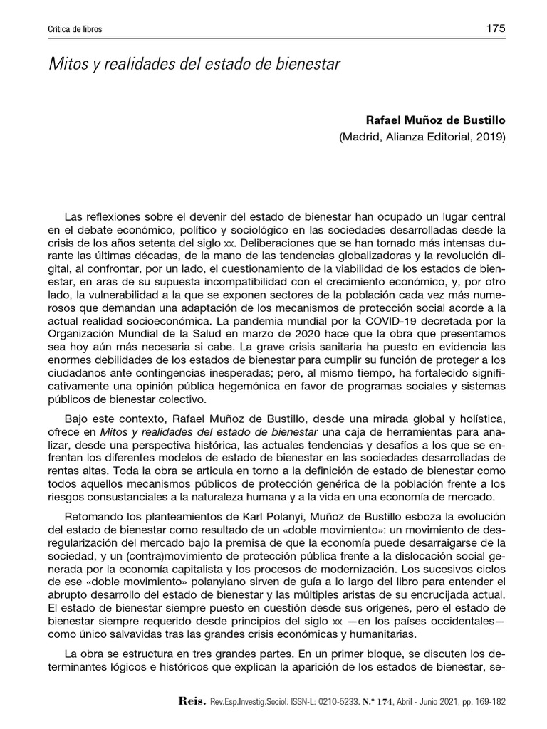 Mitos y Realidades Del Estado de Binestar | PDF