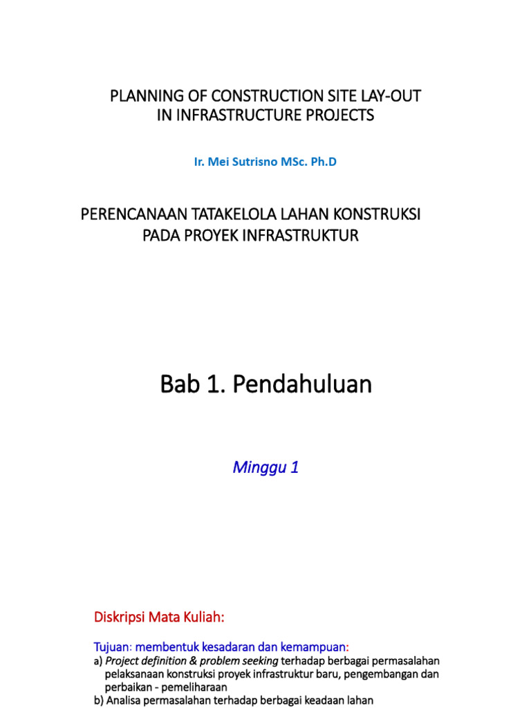 Planning of Construction Site Lay-Out in Infrastructure Projects | PDF