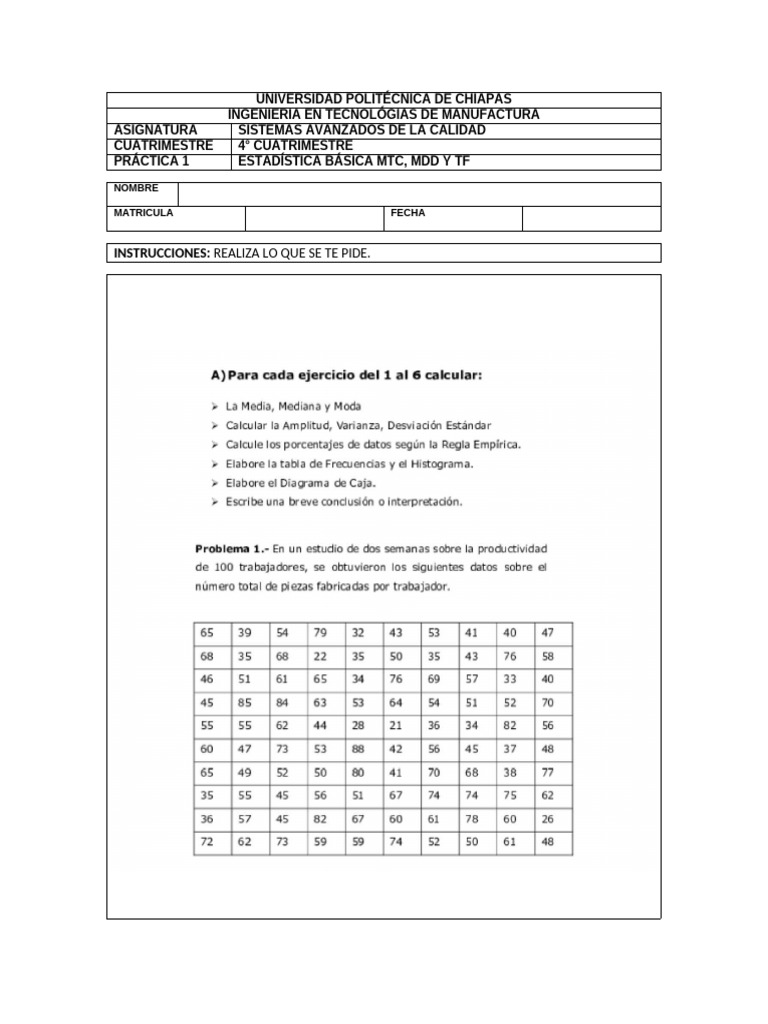 Practica 1 Estadistica Basica | PDF