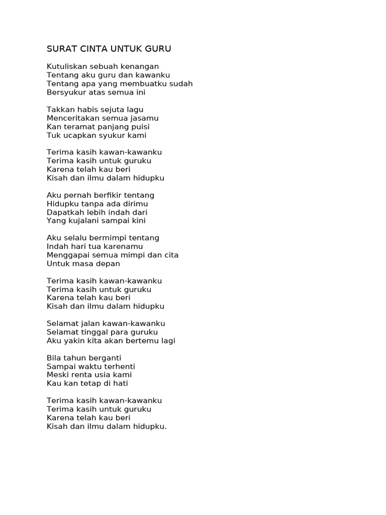 Surat Cinta Untuk Guru | PDF