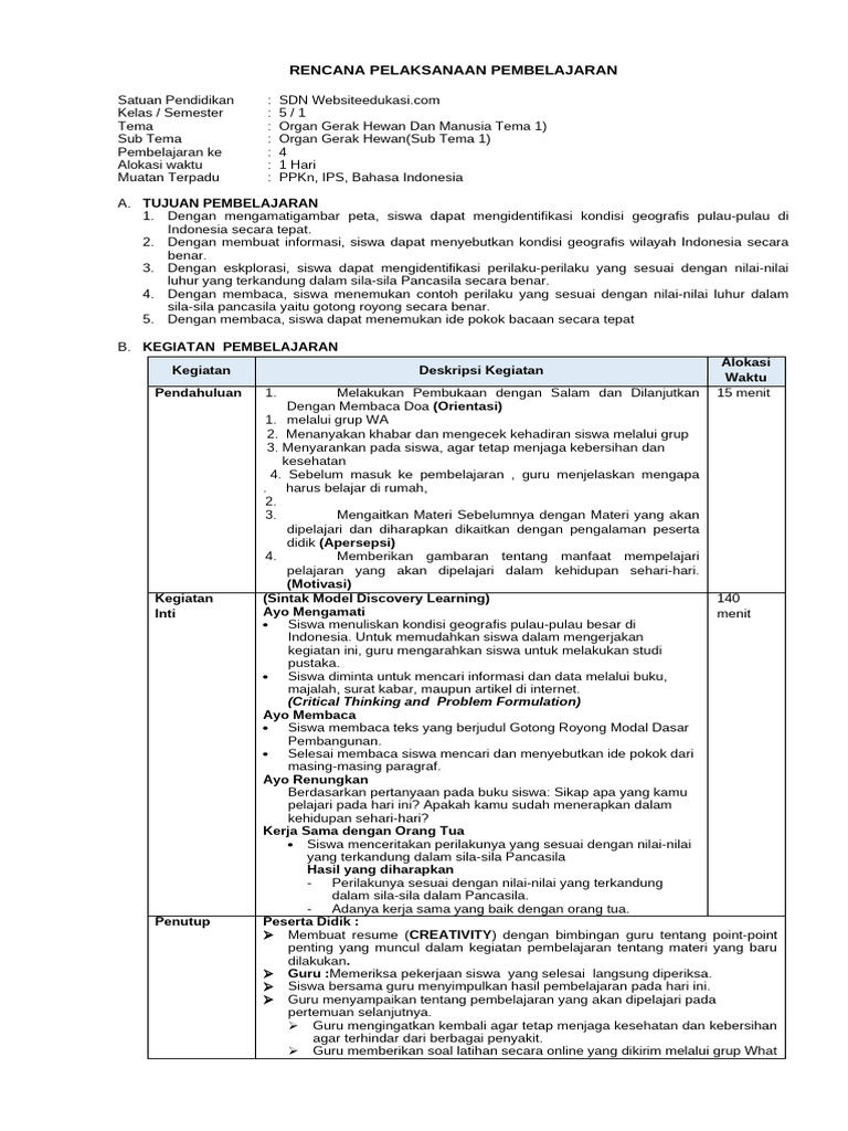 Rencana Pelaksanaan Pembelajaran: (Critical Thinking and Problem Formulation) | PDF