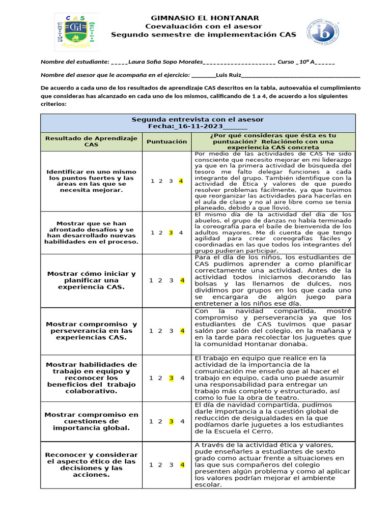 Segunda Entrevista Con El Asesor 2023 | PDF | Crecimiento personal y profesional | Bienestar