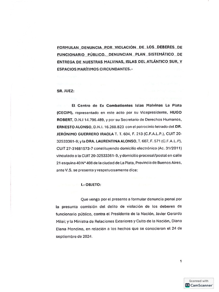 CECIM Formula Denuncia | PDF