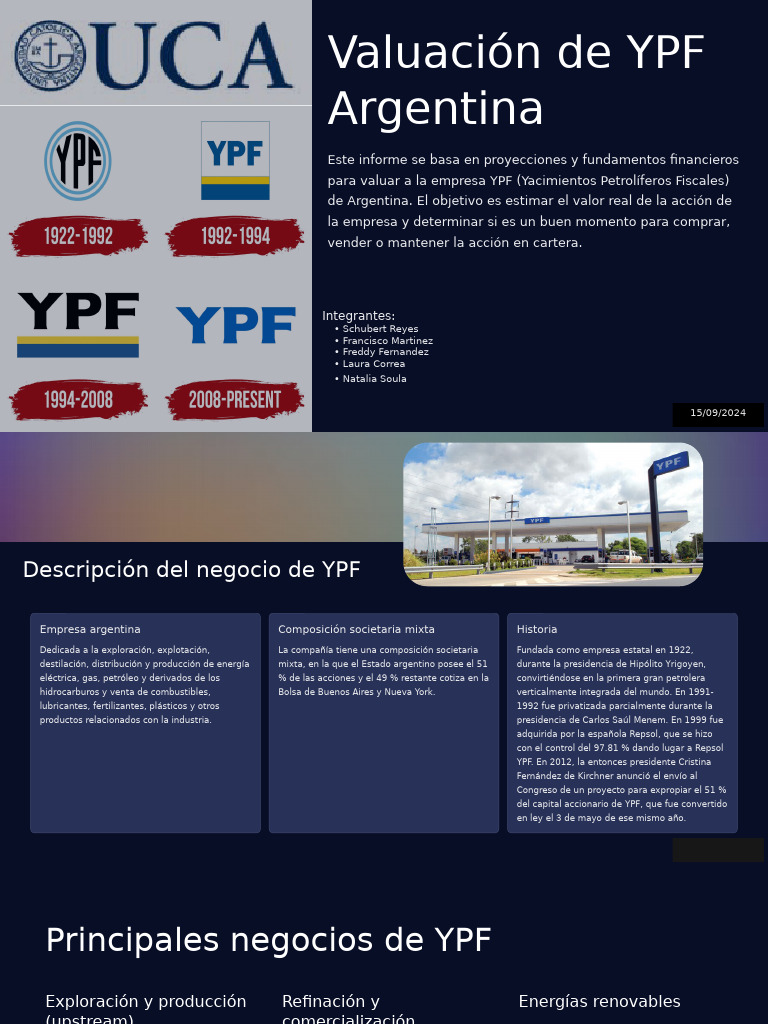 Presentación Valuacion de YPF Argentina | PDF