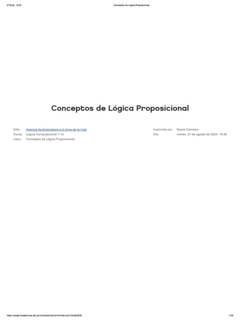 Conceptos de Lógica Proposicional | PDF
