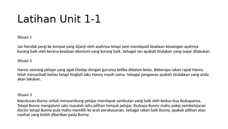Latihan Unit 1-1 | PDF