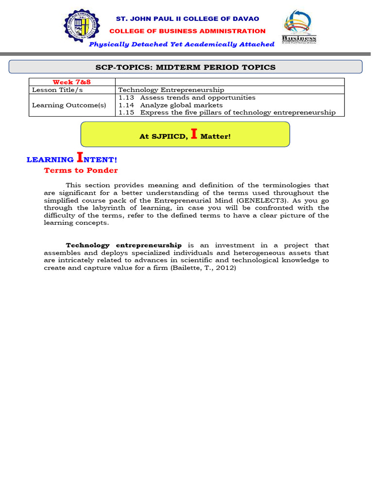 SCP - Genelect3-Week7&8 | PDF