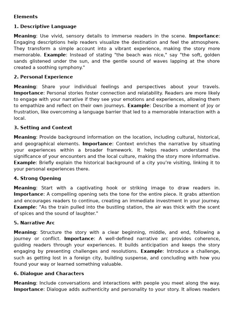 Elements of Travel Writing | PDF