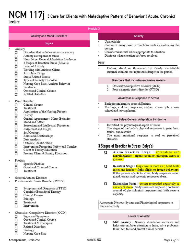 Week 7 8 - NCM 117 | PDF