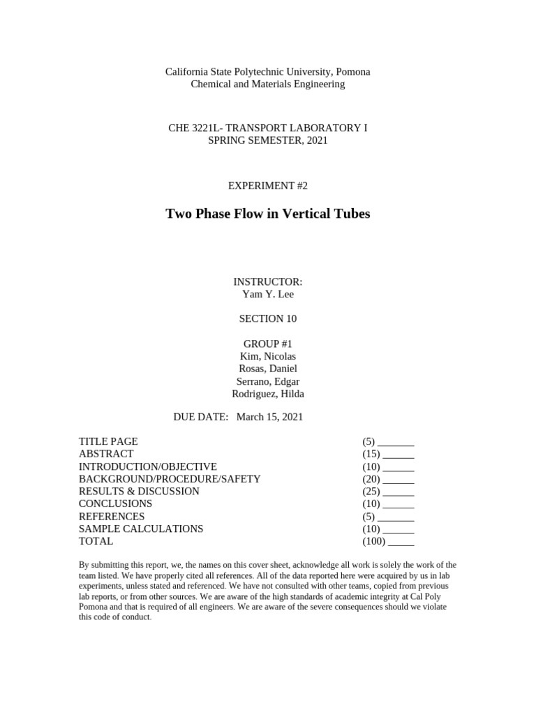 Lab 2 Two Phase Flow in Vertical Tubes | PDF