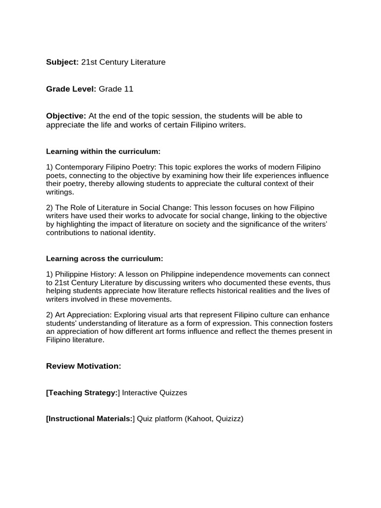 Lesson Plan | PDF