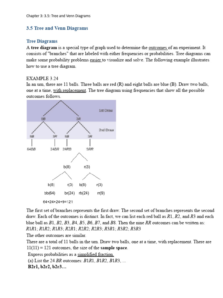 Chapter 3 - 3.5 - Tree and Venn Diagrams | PDF