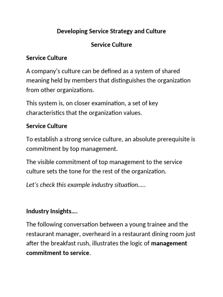Topic 3 & 4 Service Culture and The Employee As Product-1 | PDF