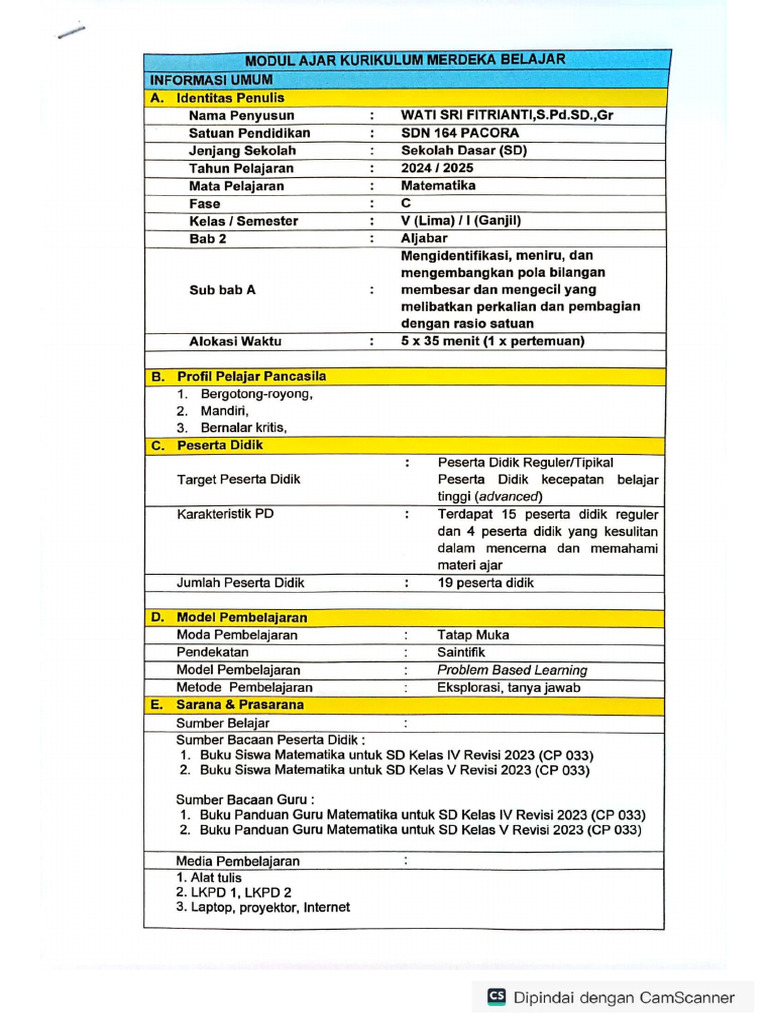 Modul Ajar AKM Siklus 1 | PDF