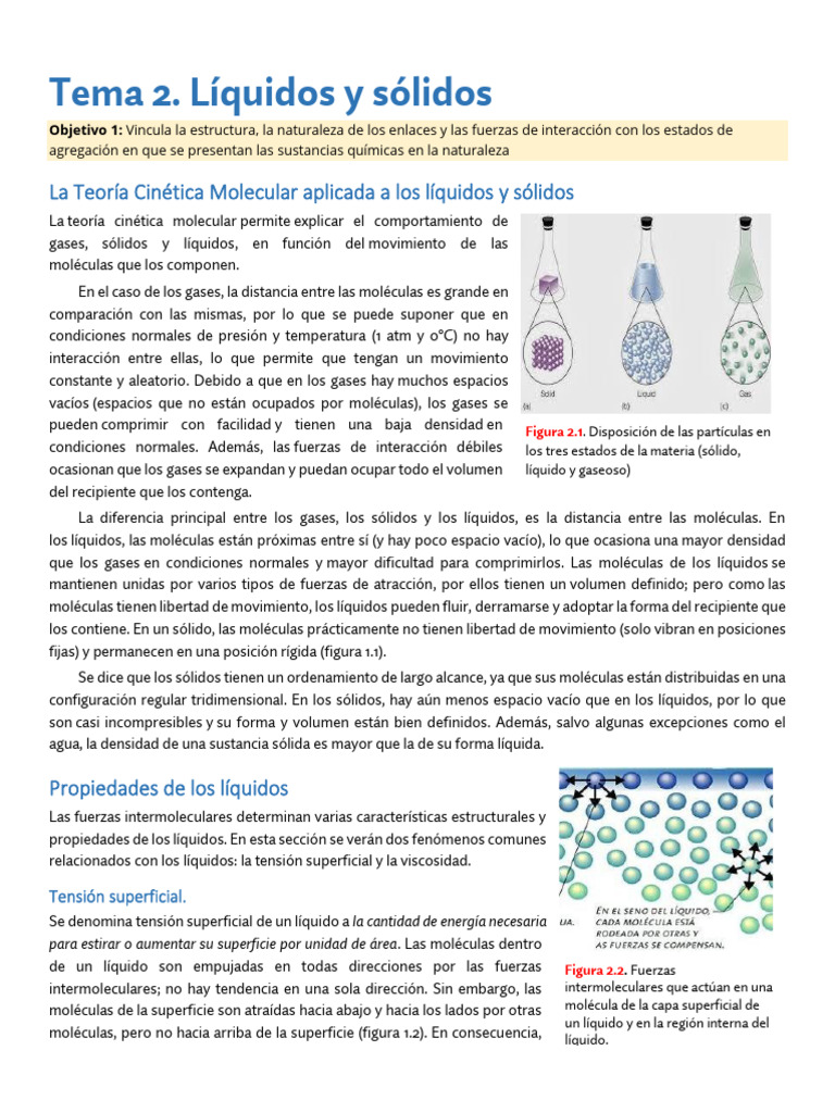 Tema 2. Líquidos y Sólidos | PDF