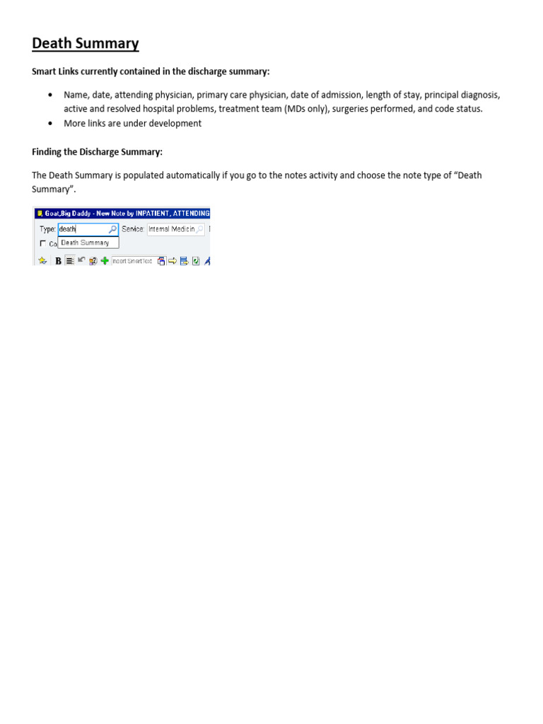 Death Summary | PDF