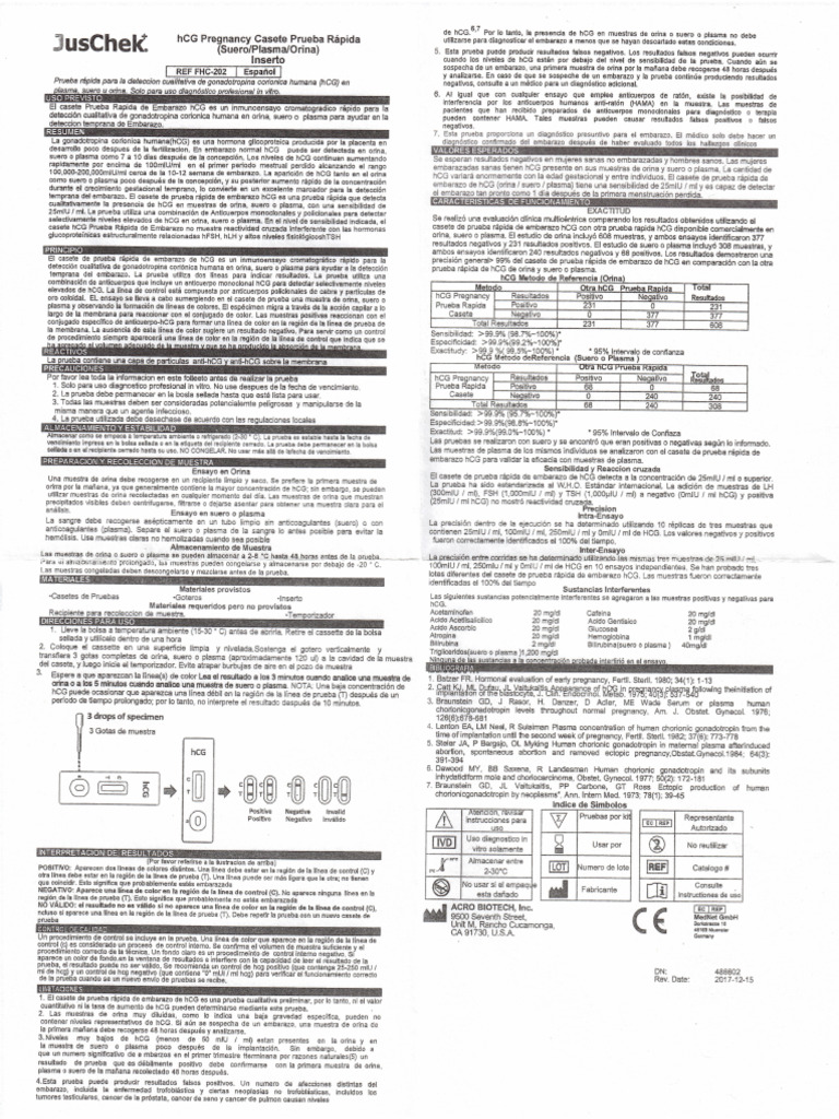 Prueba Embarazo Juschek | PDF