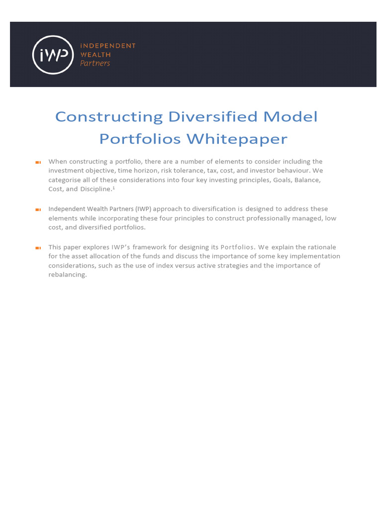 Constructing The IWP Portfolios Whitepaper 2 | PDF