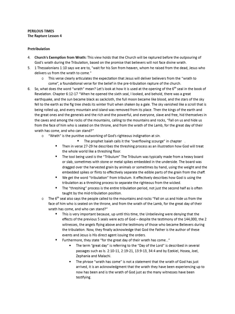 Rapture Lesson 4 Transcript | PDF | Rapture | Religion & Spirituality