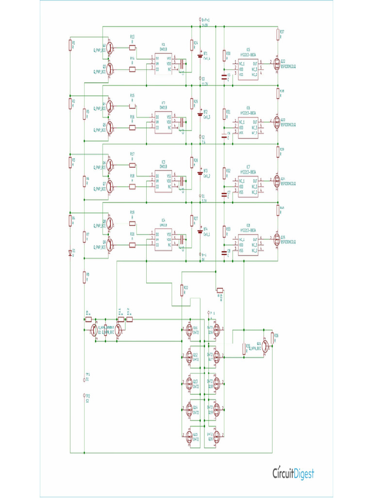 4S 40amp BMS Circuit Diagram | PDF
