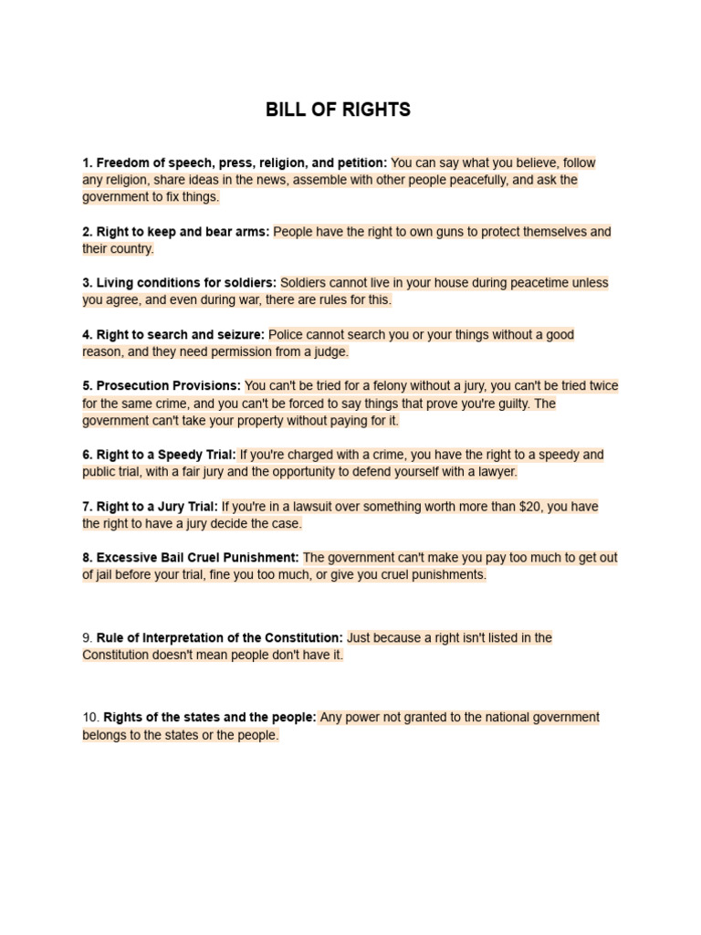 Bill of Rights | PDF