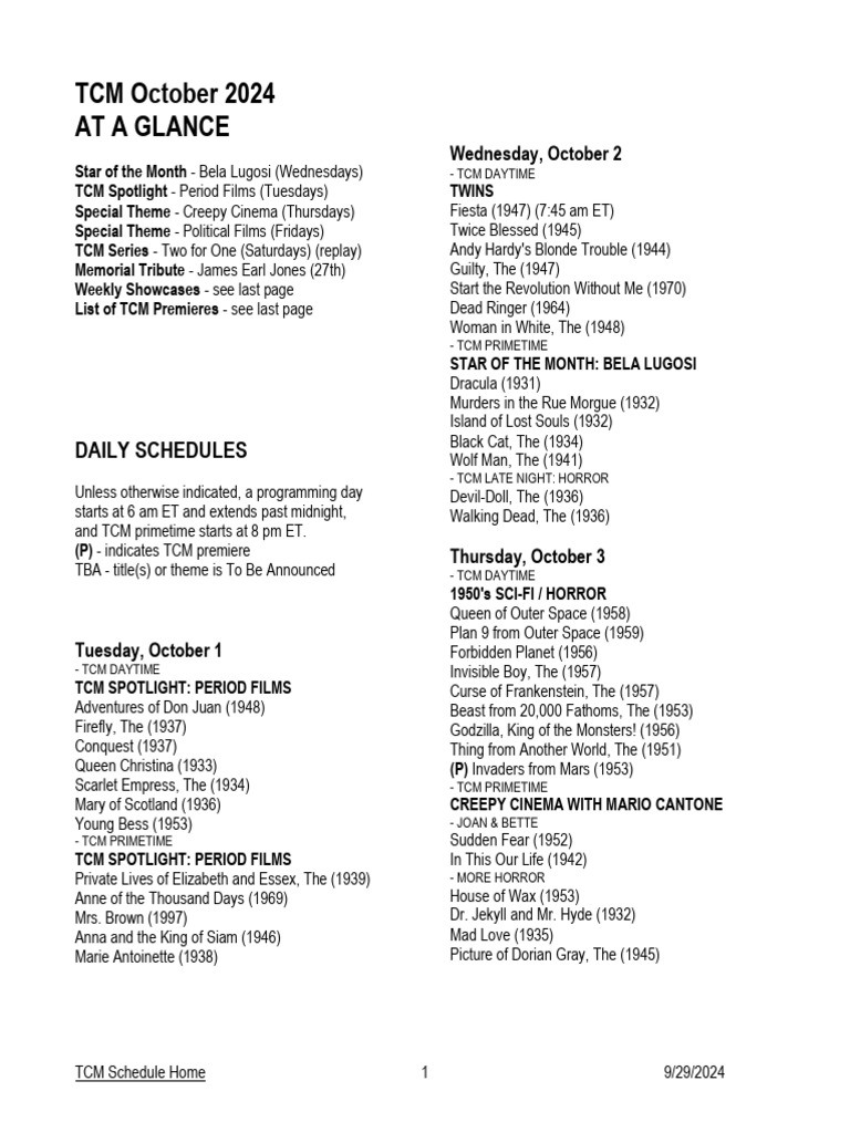 Oct at A Glance | PDF