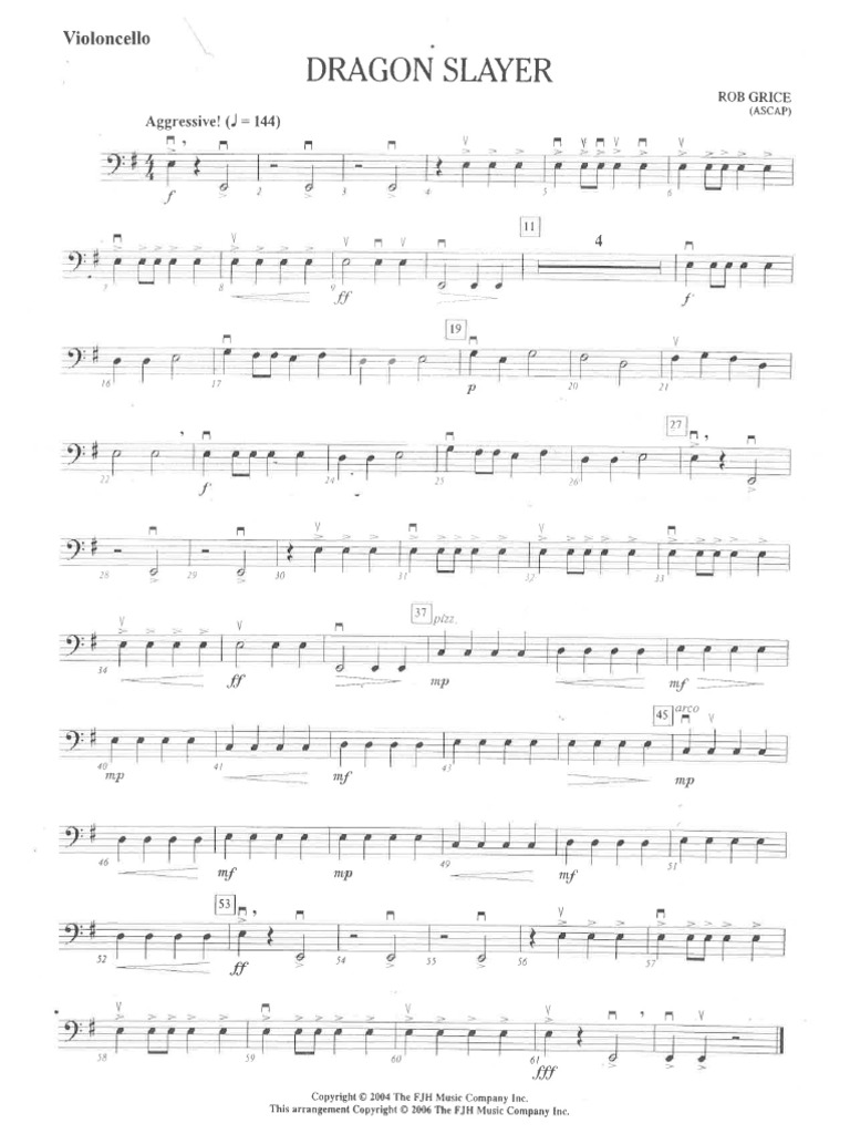 Dragon Slayer Cello - Bass | PDF
