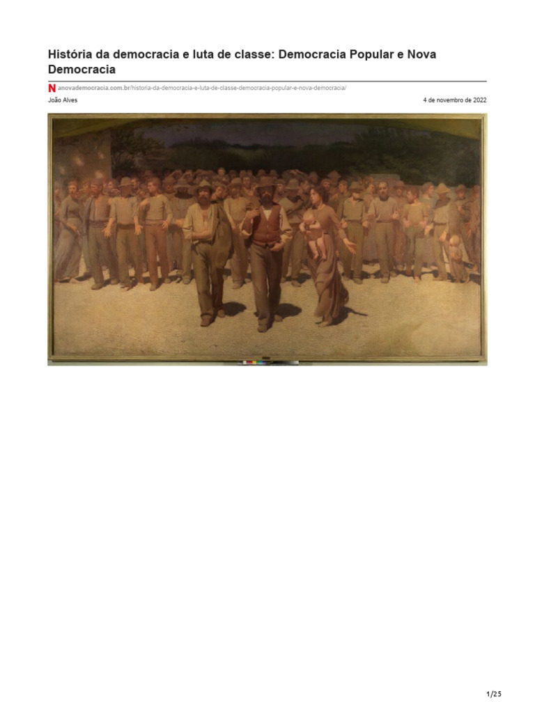 História Da Democracia e Luta de Classe Democracia Popular e Nova ...