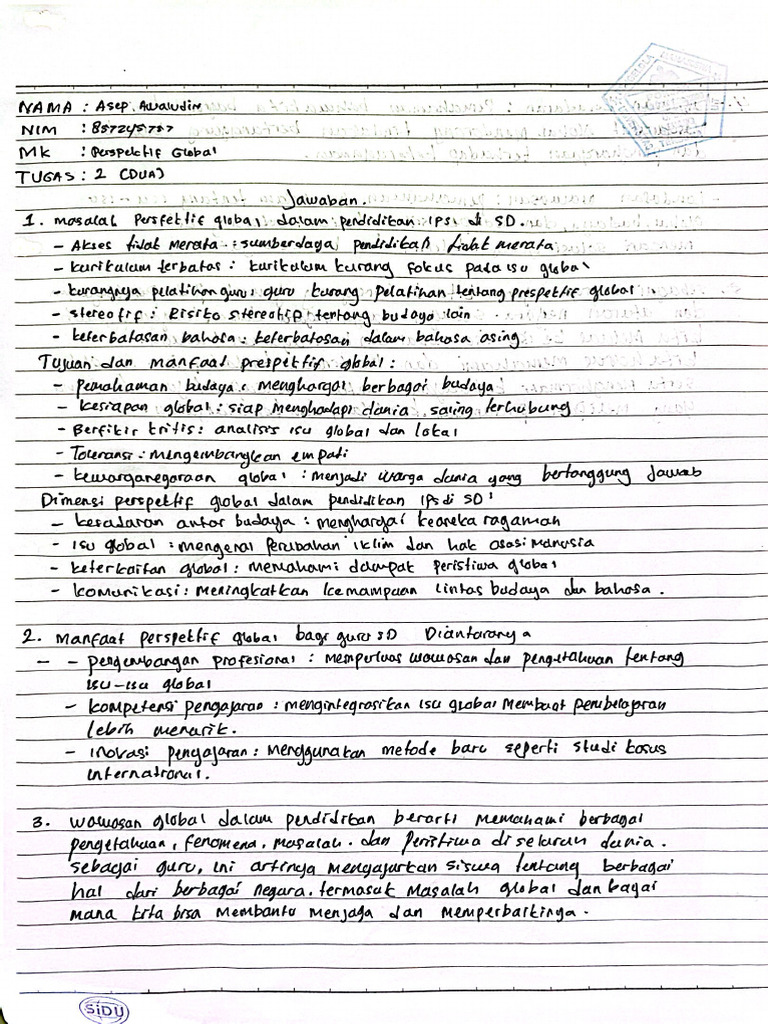 Tuga 2 Persfektif Global | PDF