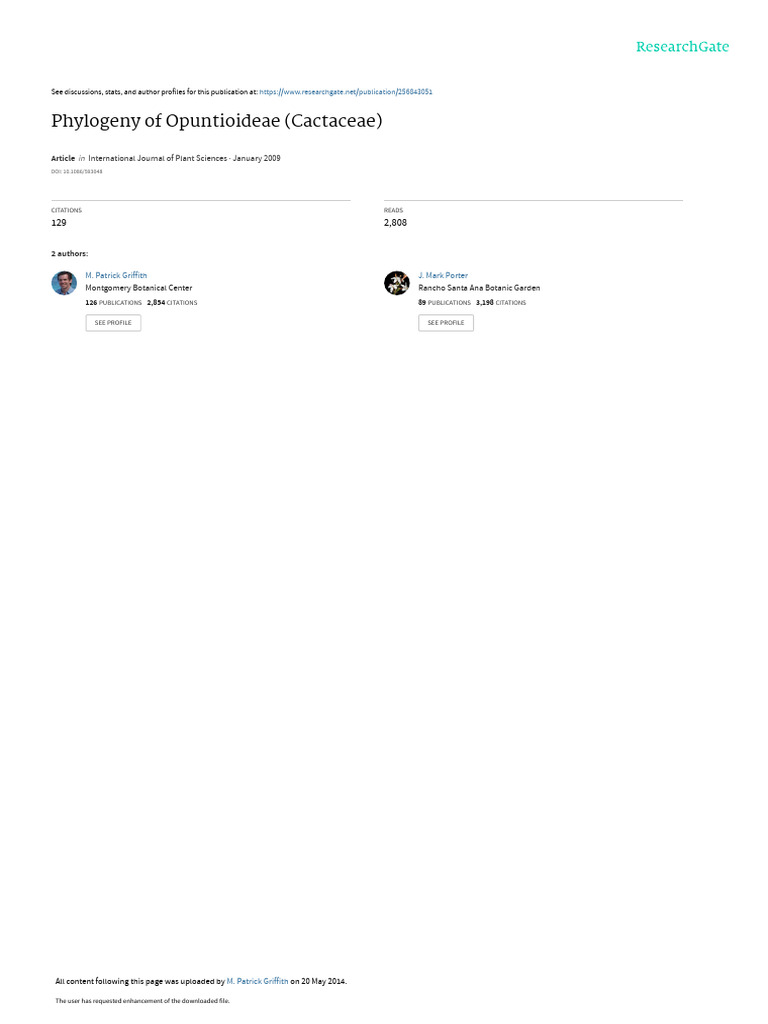 Phylogeny of Opuntioideae | PDF