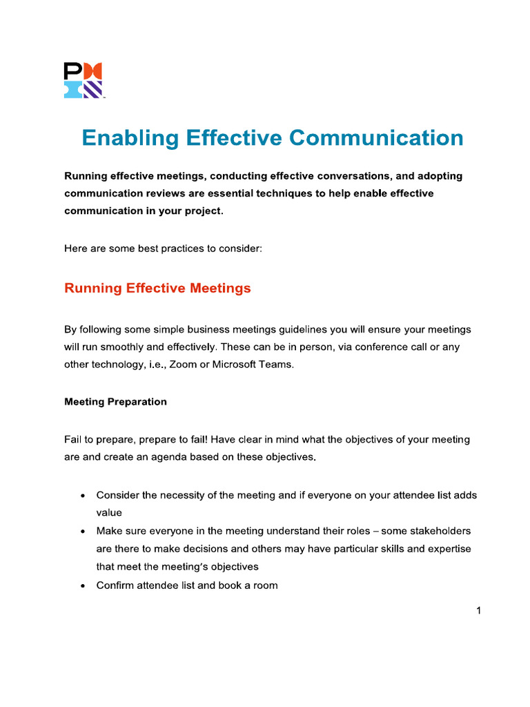 Enabling Effective Communication | PDF