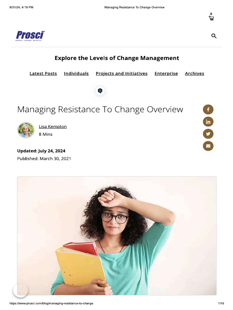 Managing Resistance To Change Overview | PDF