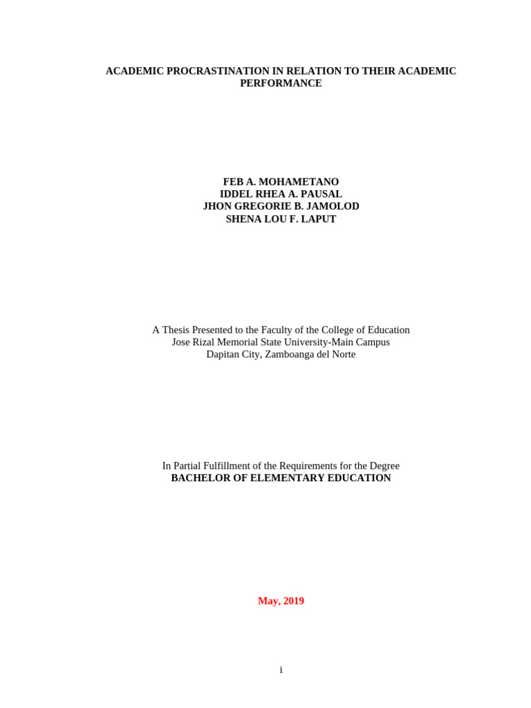 Preliminaries of The Study | PDF | Motivation | Motivational