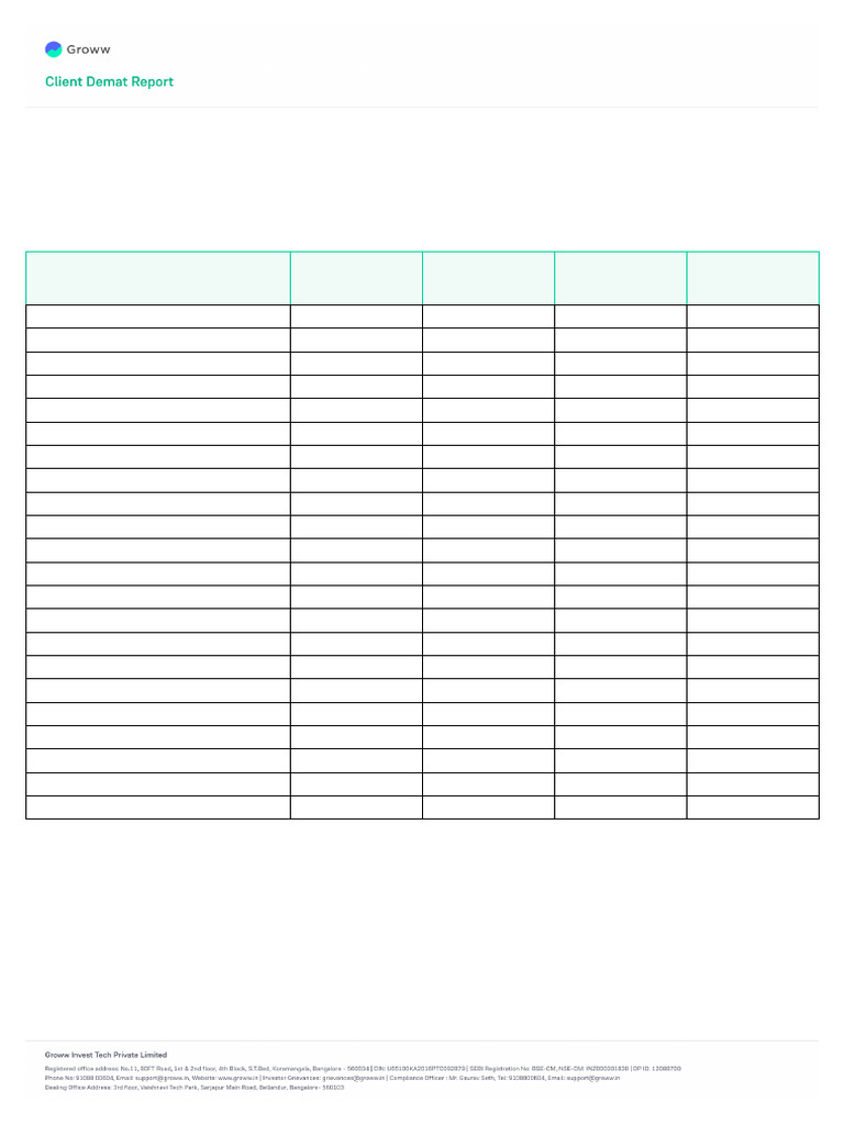 Scrip Free Quantity Pledge Quantity Lock-In Quantity Total Quantity | PDF