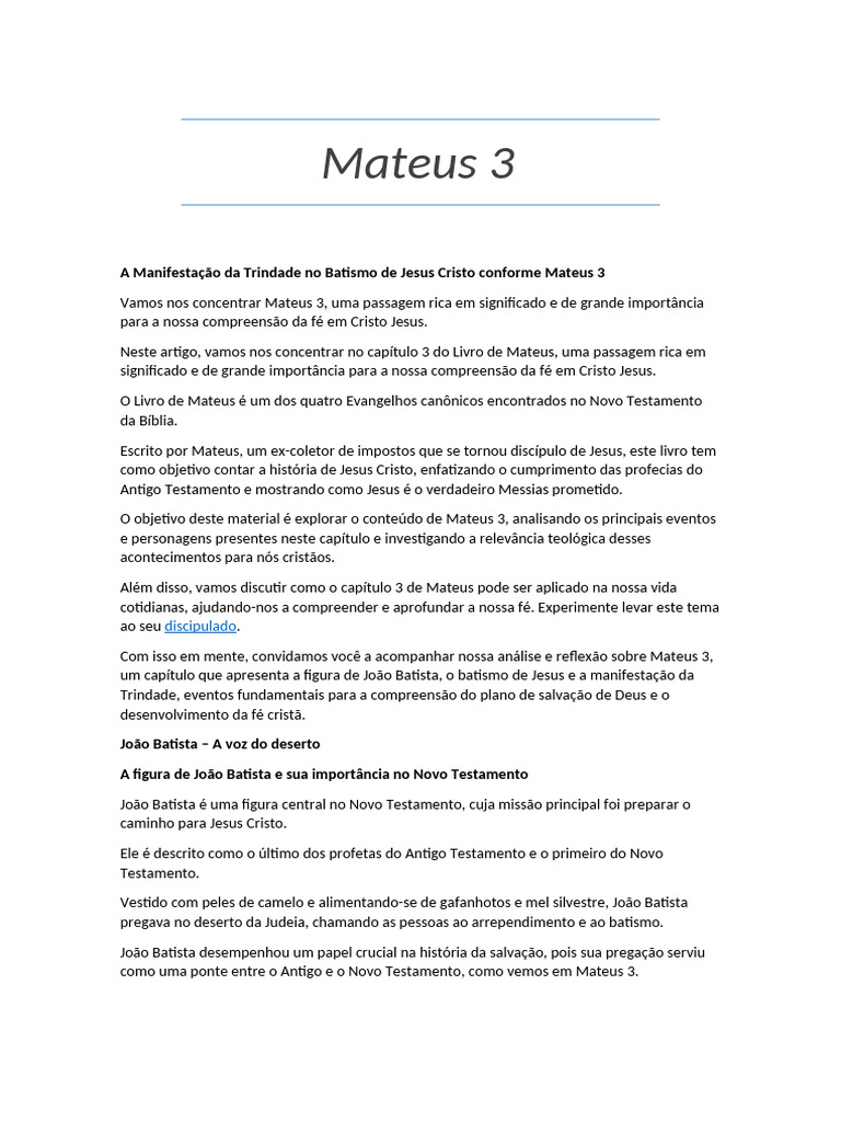 Mateus 3 | PDF