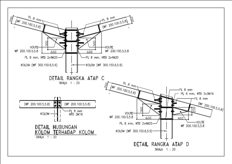 Detail Rangka Atap C - D | PDF