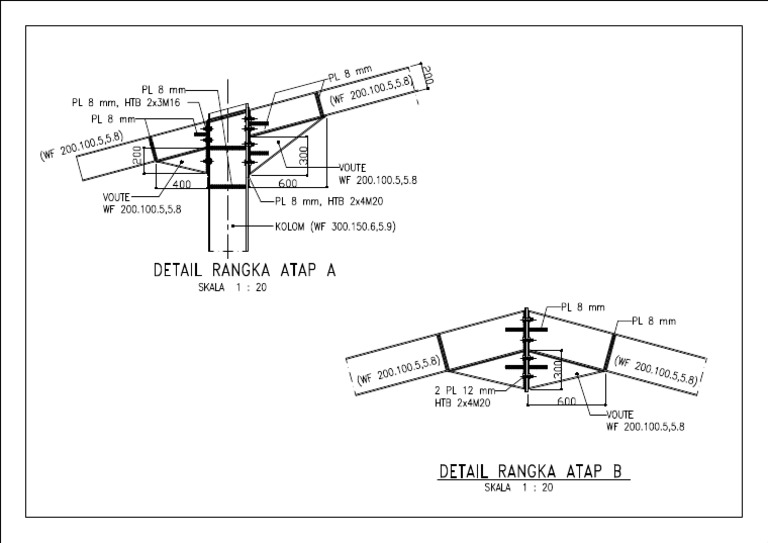 Detail Rangka Atap A - B | PDF