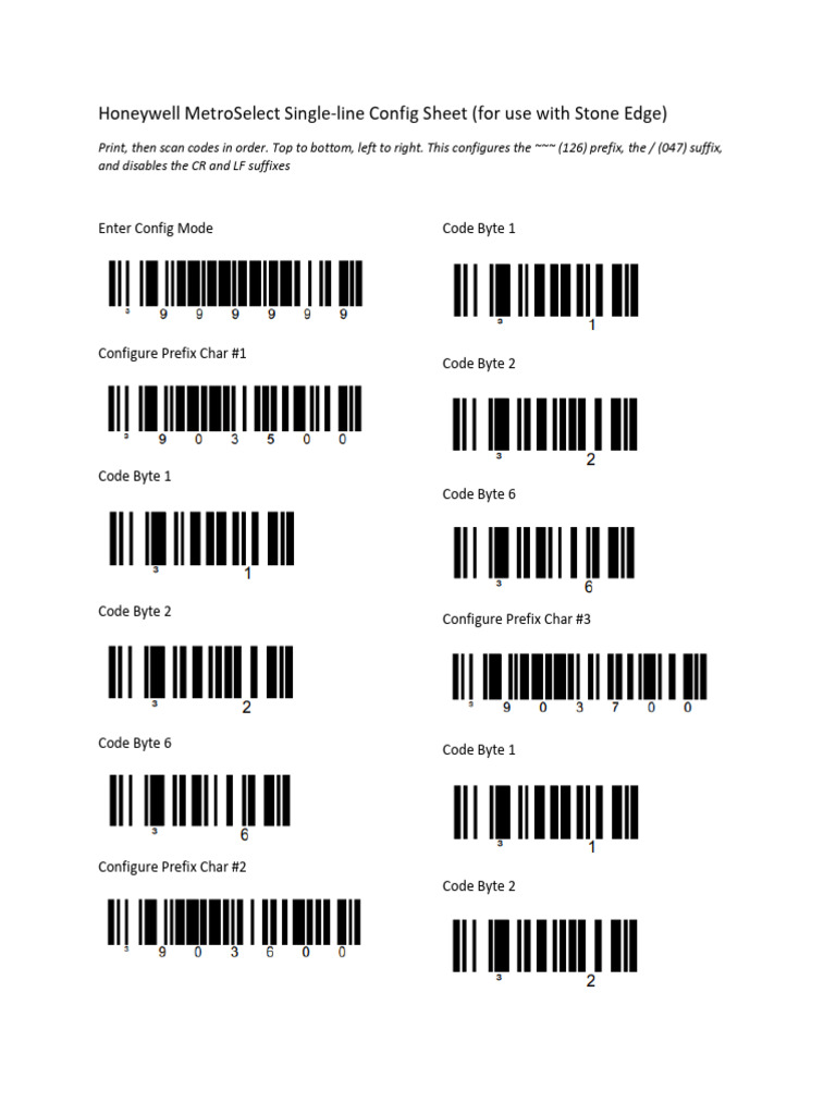 Honeywell Barcode Config | PDF