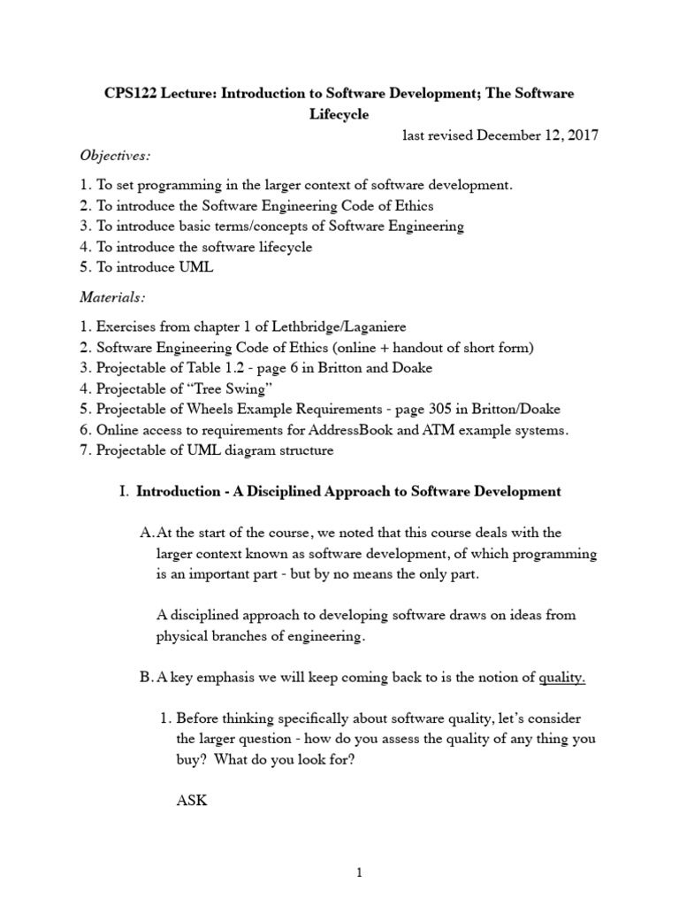 Introduction To Software Development | PDF