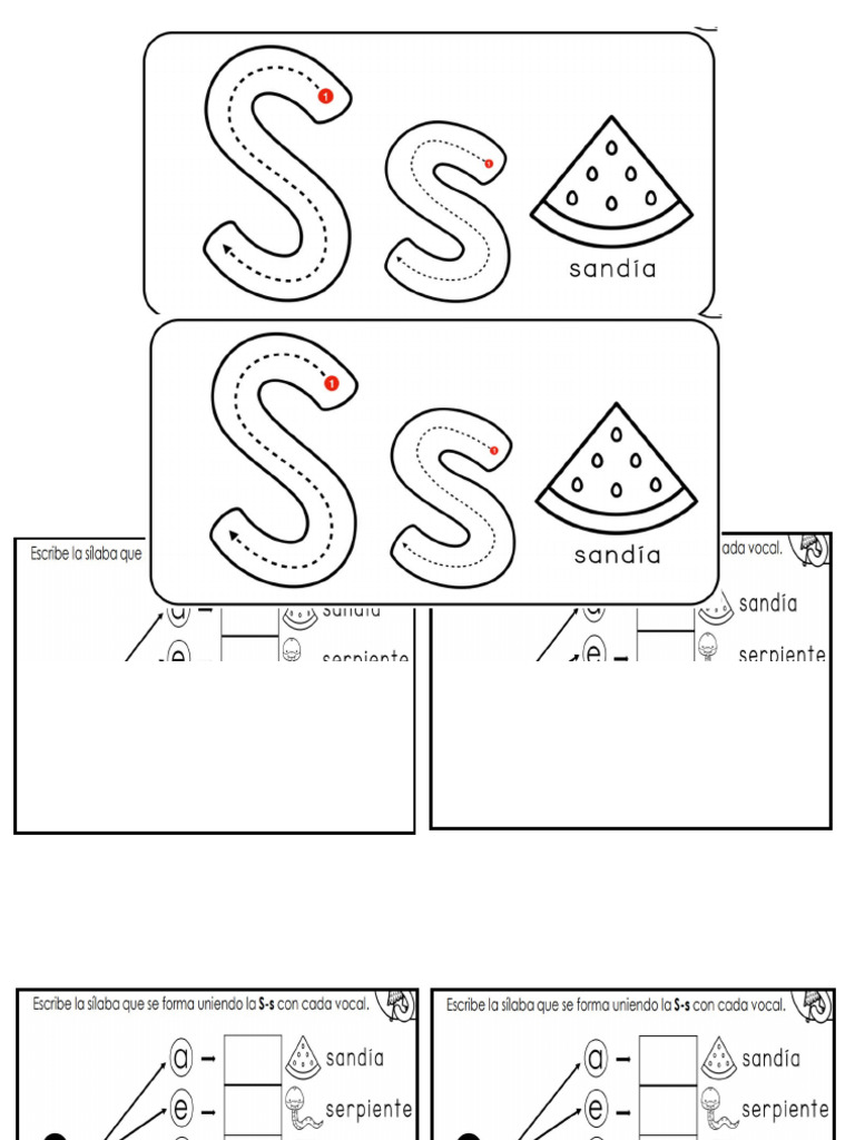 Actividades Letra S | PDF