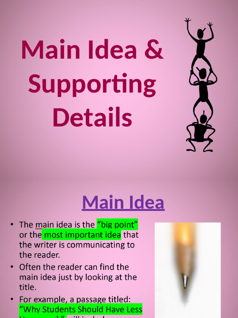 Understanding Main Ideas and Details | PDF