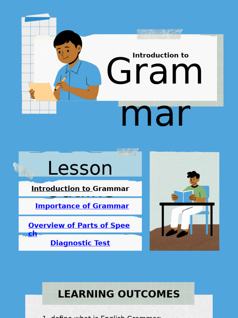 Introduction To Grammar | PDF | Verb | Adjective
