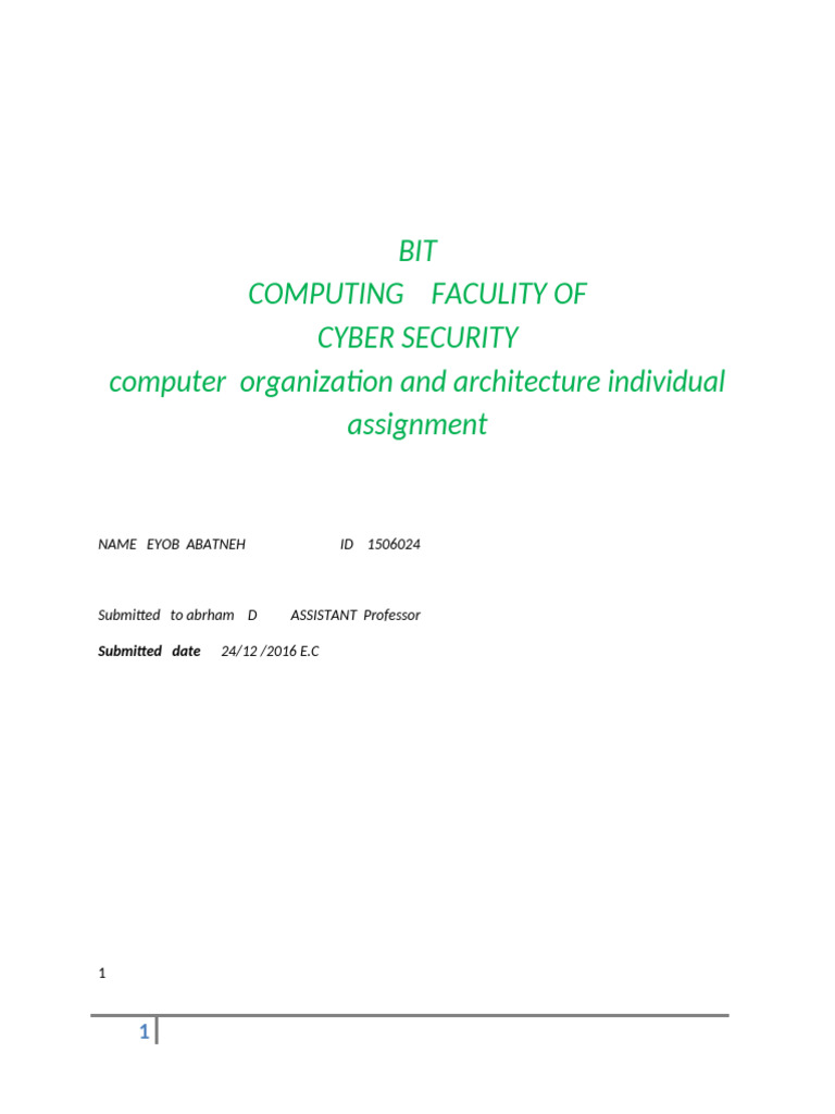 Eyob Abatneh COA Assignment | PDF