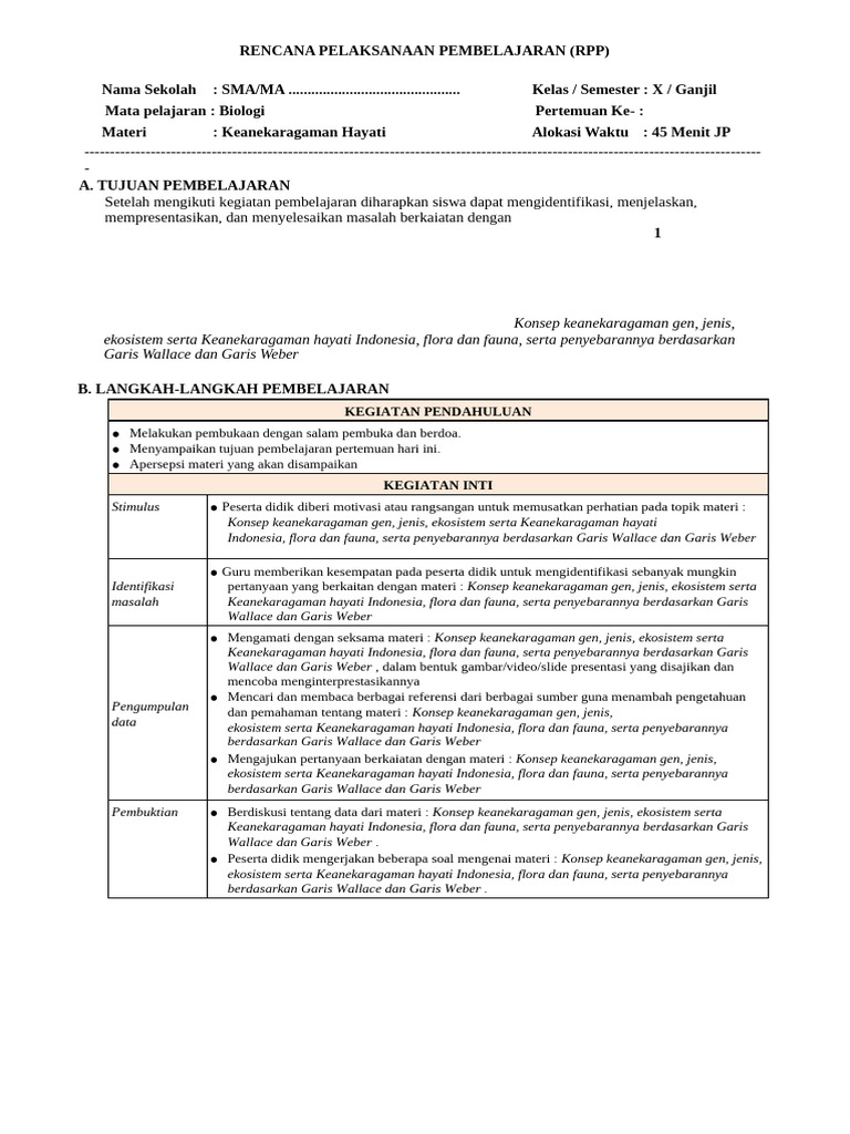 RPP 2 - Keanekaragaman Hayati | PDF