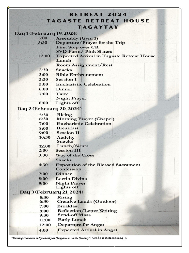 CSMA Retreat Booklet-2024 | PDF
